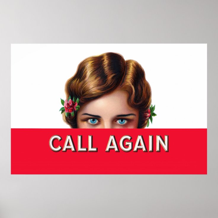 Call Again Cigars Poster | Zazzle