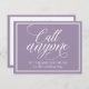 Call Anyone But the Bride Wedding Card (Lavender) | Zazzle
