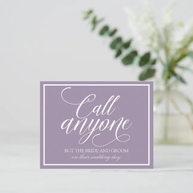 Call Anyone But the Bride Wedding Card (Lavender) | Zazzle