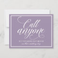 Call Anyone But the Bride Wedding Card (Lavender) | Zazzle