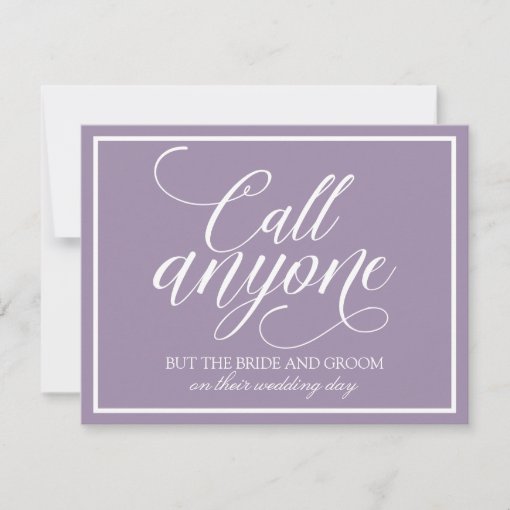 Call Anyone But the Bride Wedding Card (Lavender) | Zazzle