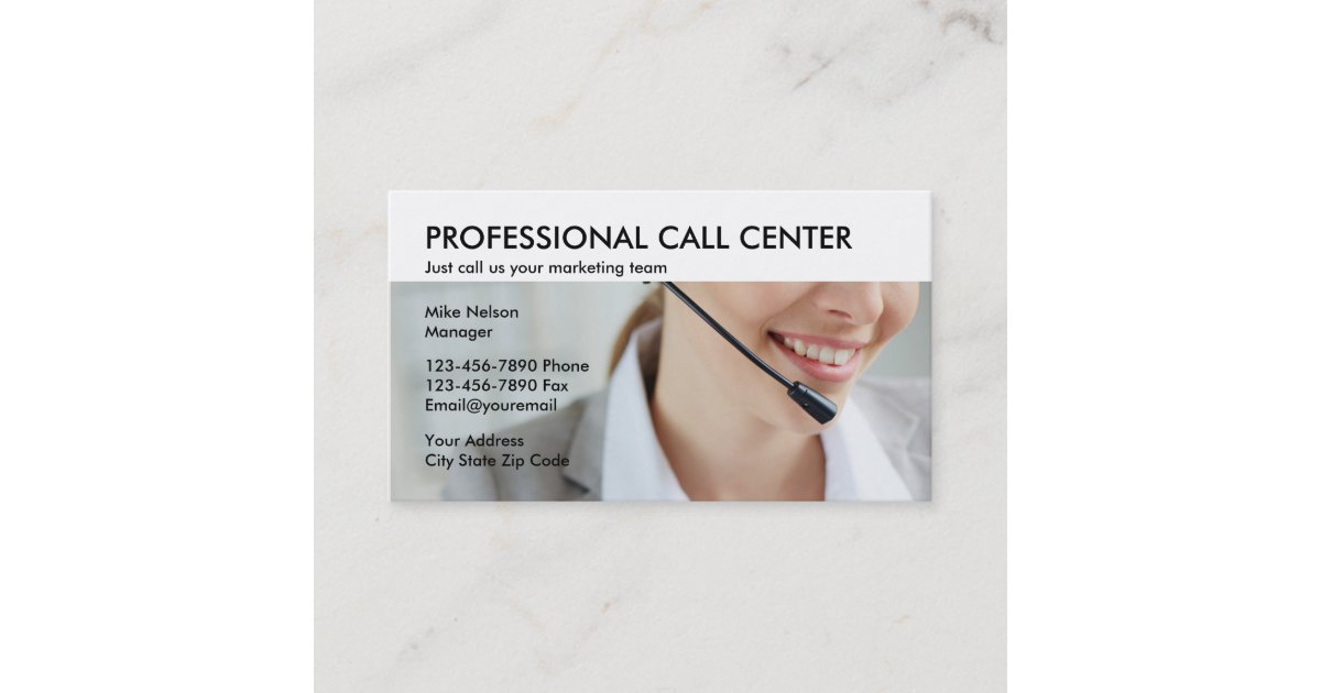 Call Center Marketing Business Card | Zazzle.com