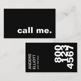 call me. business card | Zazzle