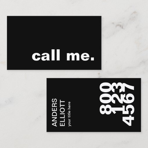 call me. business card | Zazzle