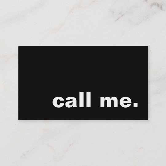 call me. business card | Zazzle.com