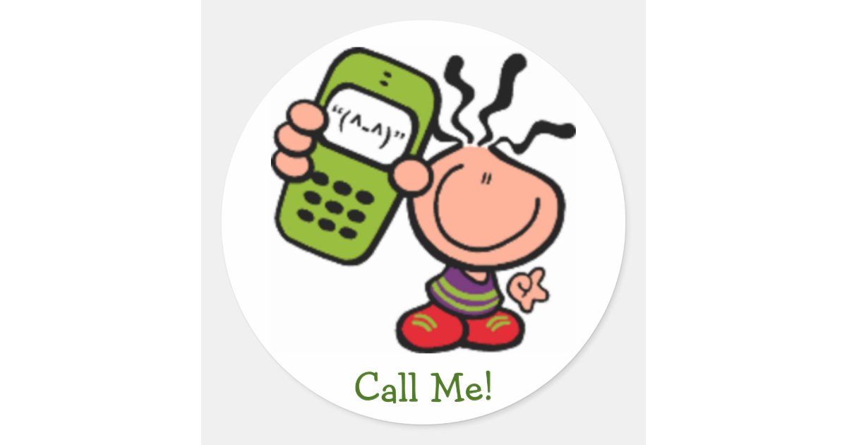 Call me cartoon Sticker | Zazzle