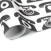 Call Me Retro Telephone Wrapping Paper Template | Zazzle