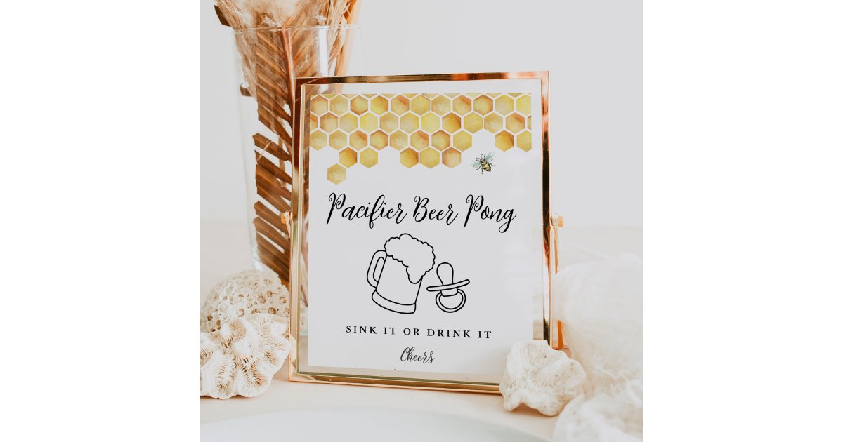 CALLA Honey Bee Pacifier Beer Pong Poster | Zazzle