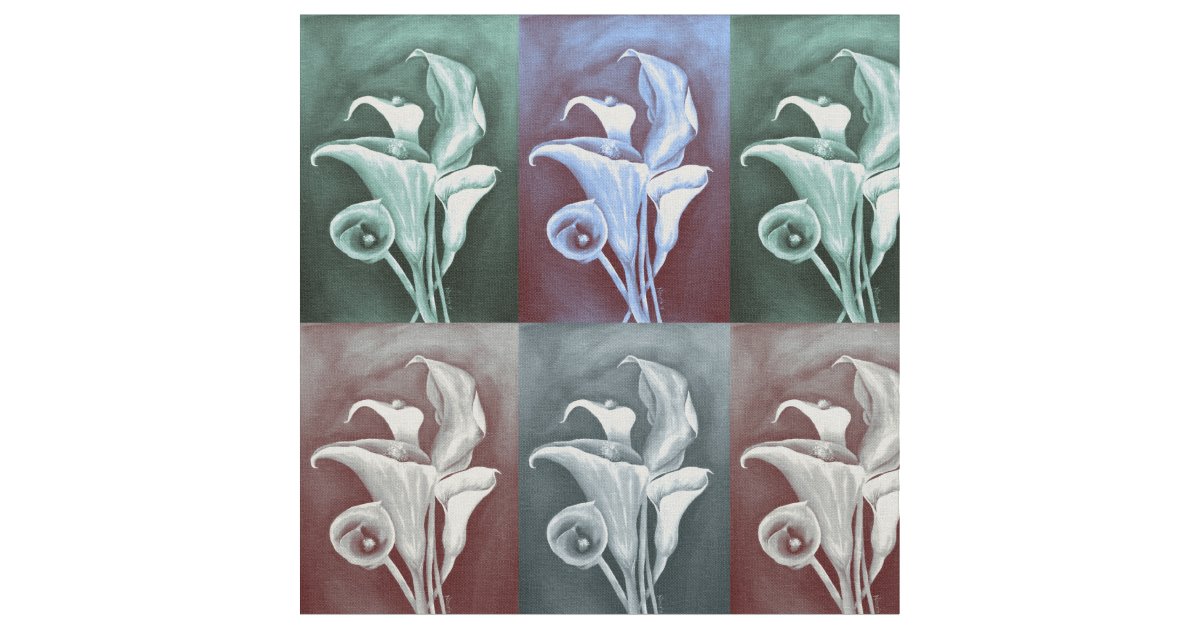 Calla Lilly - Retro Pattern Fabric | Zazzle