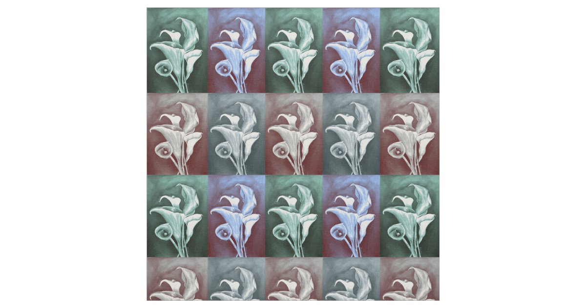 Calla Lilly - Retro Pattern Fabric | Zazzle