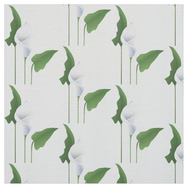 Elegant Gold and Crimson Calla Lilies Fabric | Zazzle