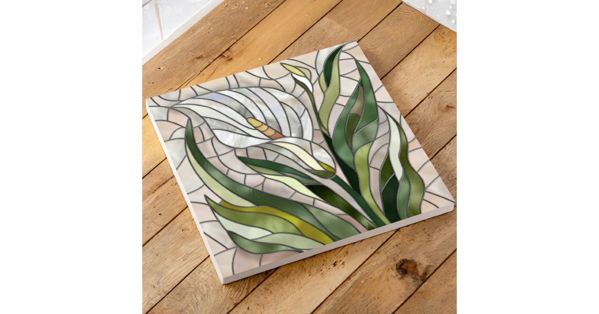 Calla Lily Mosaic Art Ceramic Tile | Zazzle