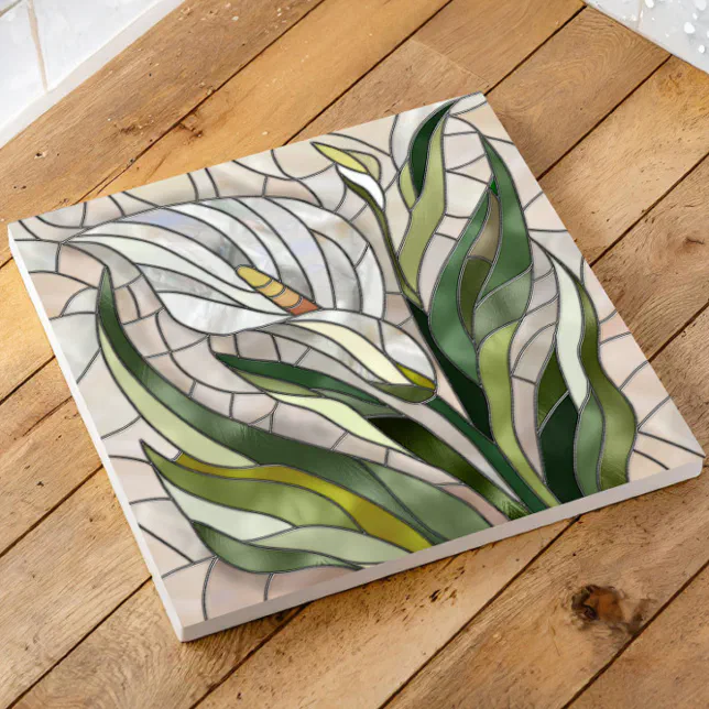 Calla Lily Mosaic Art Ceramic Tile | Zazzle