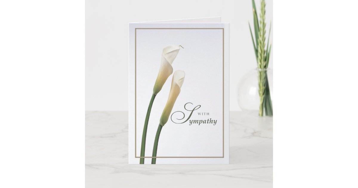 Calla Lily Sympathy Card | Zazzle
