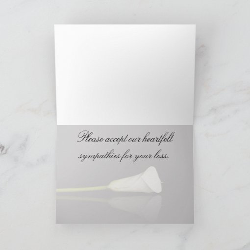 Calla lily sympathy card | Zazzle