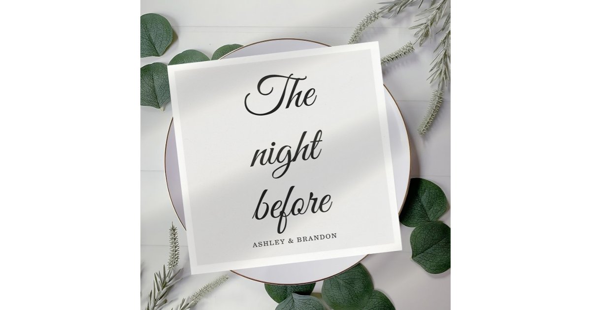 Calligraph Script The Night Before Napkins | Zazzle