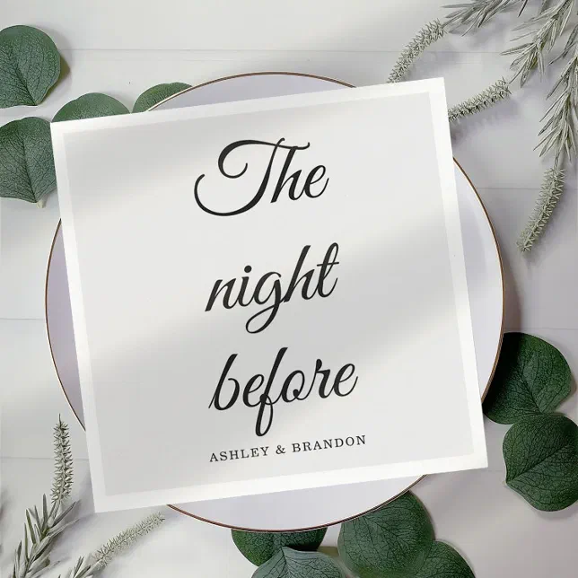 Calligraph Script The Night Before Napkins | Zazzle