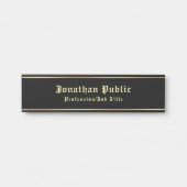 Calligraphed Black Gold Classic Nostalgic Template Door Sign | Zazzle