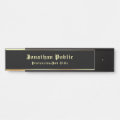 Calligraphed Black Gold Classic Nostalgic Template Door Sign | Zazzle
