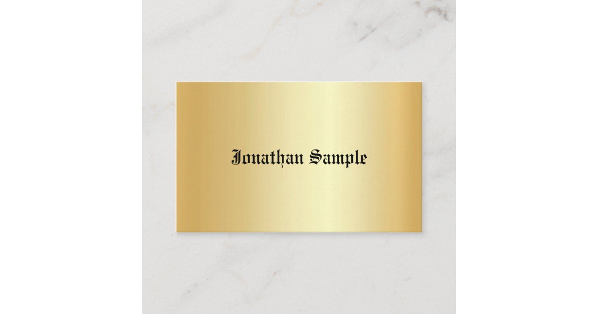 Calligraphed Faux Gold Template Vintage Old Text Business Card | Zazzle