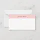 Calligraphed Script Name Modern Blush Pink White Note Card | Zazzle