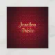 Calligraphed Script Name Red Damask Template Chic Square Business Card ...
