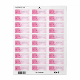 Calligraphed Script Template Modern Pink Rose Label | Zazzle