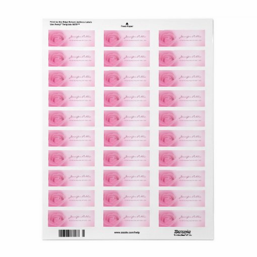 Calligraphed Script Template Modern Pink Rose Label | Zazzle