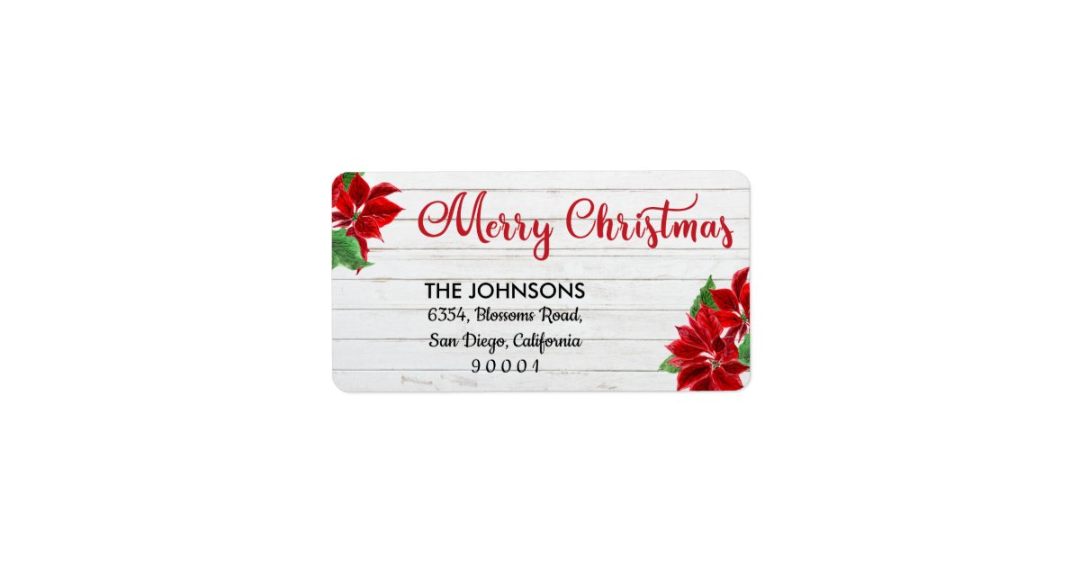 Calligraphic Merry Christmas Address Label | Zazzle
