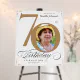 Calligraphy 70th Birthday Party Gold White Sign | Zazzle