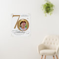 Calligraphy 70th Birthday Party Gold White Sign | Zazzle