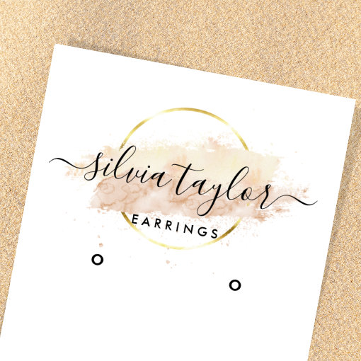 Calligraphy art Earring display card | Zazzle