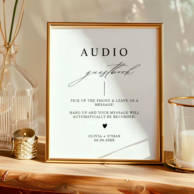 Calligraphy Audio Guest Book Wedding Sign | Zazzle