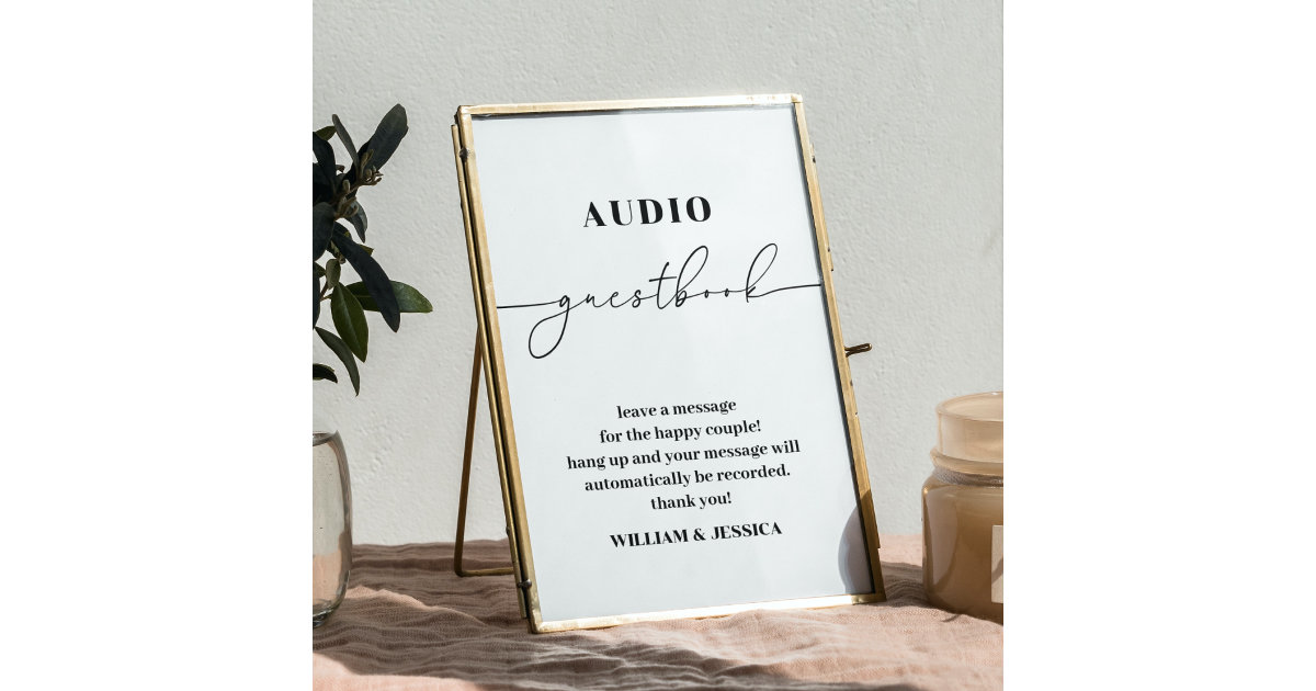 Calligraphy Audio Guestbook| Phone Guest Book Sign | Zazzle