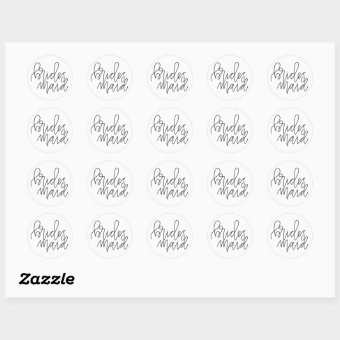 Calligraphy Brides Maid Stickers | Zazzle