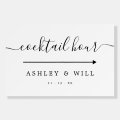 Calligraphy Cocktail Hour Wedding Direction Sign | Zazzle
