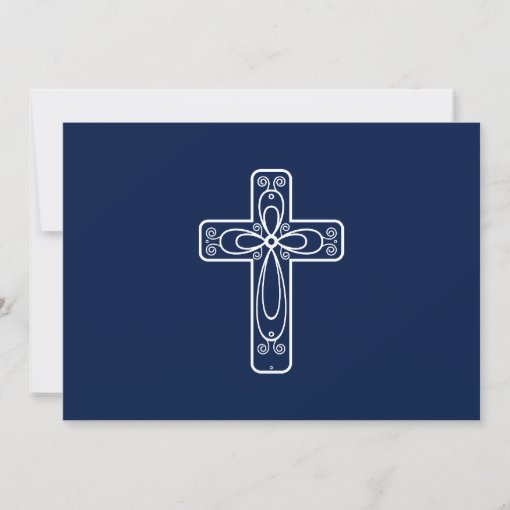 Calligraphy Confirmation with Cross and Dove Invitation | Zazzle