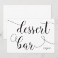 Calligraphy Dessert Bar Wedding Sign Card | Zazzle