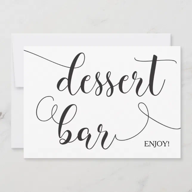 Calligraphy Dessert Bar Wedding Sign Card | Zazzle