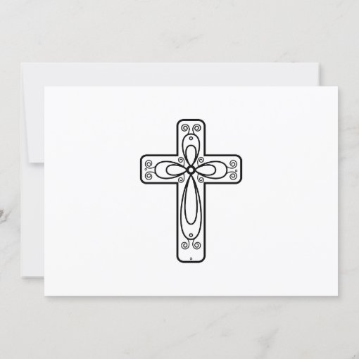 Calligraphy Dove and Cross First Holy Communion Invitation | Zazzle