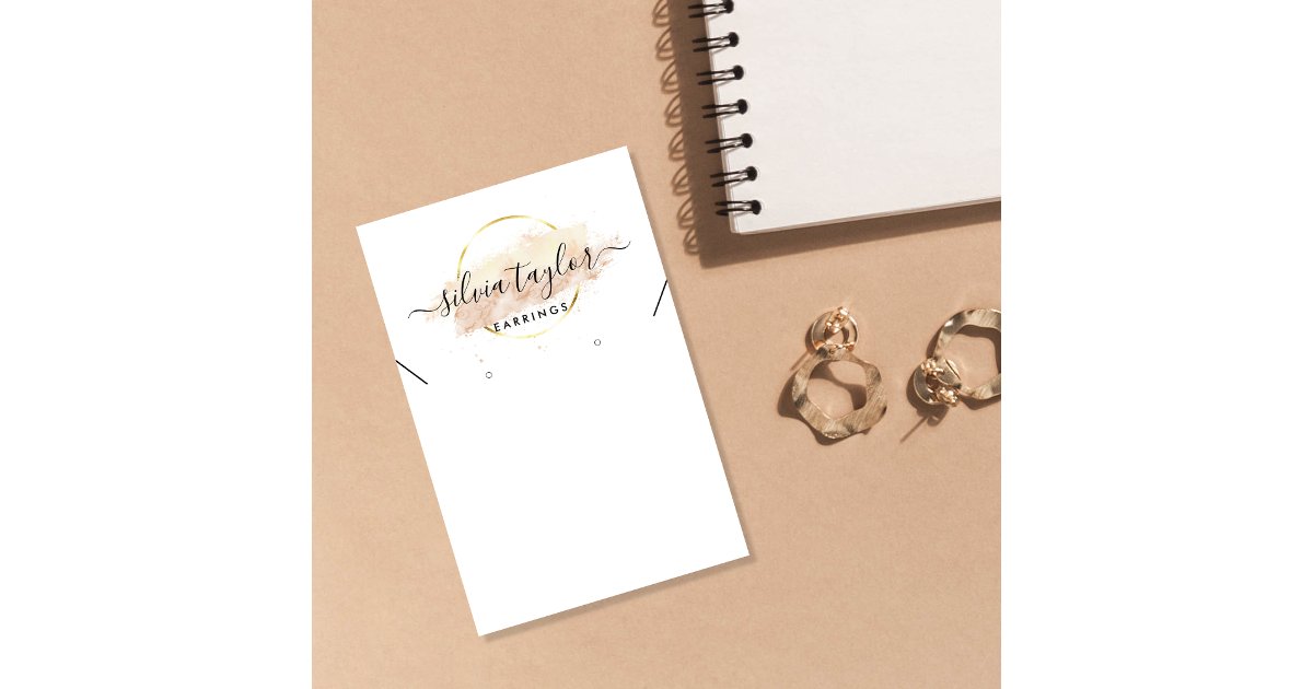 Calligraphy Earring Necklace display card | Zazzle
