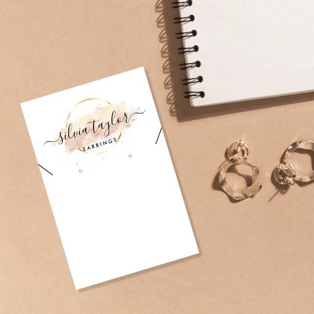 Calligraphy Earring Necklace display card | Zazzle