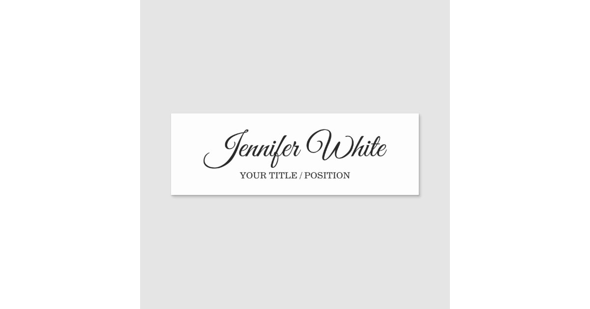 Calligraphy Elegant Black & White Bold Retro Name Tag | Zazzle