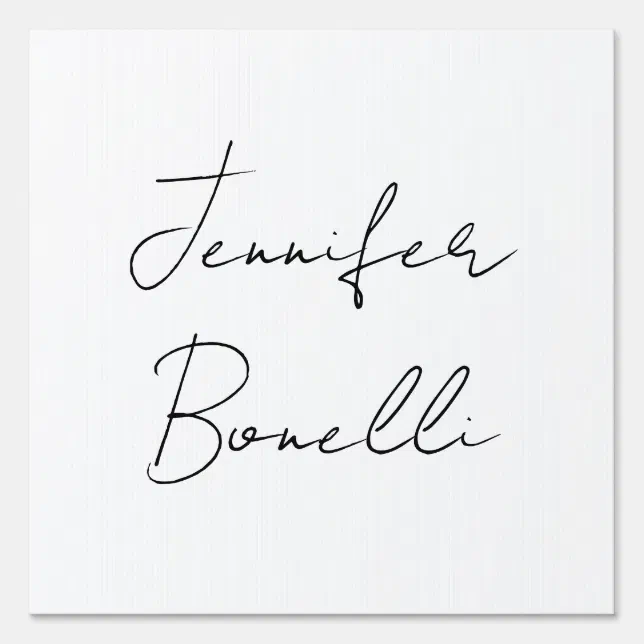 Calligraphy Elegant Black White Plain Simple Name Sign | Zazzle