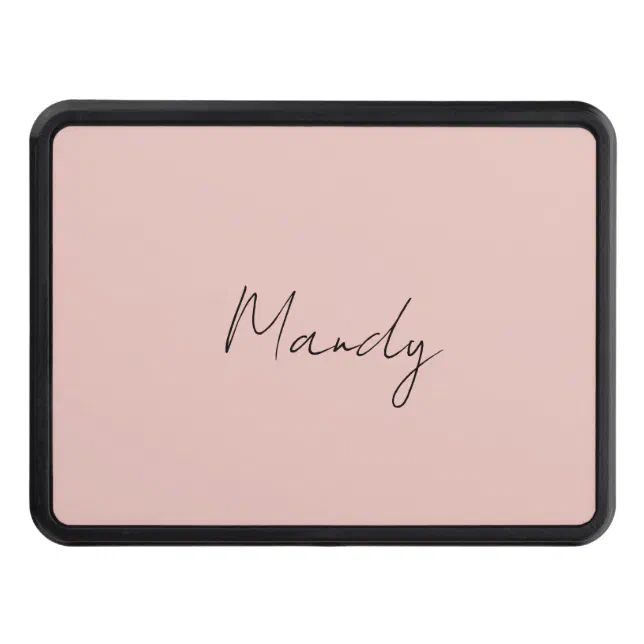Calligraphy Elegant Rose Gold Plain Simple Name Hitch Cover | Zazzle