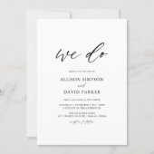 Calligraphy Elegant We Do Wedding Invitation | Zazzle