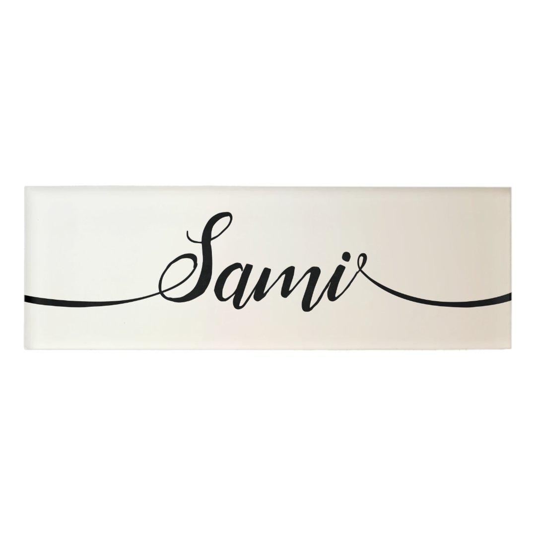 Calligraphy Employee Staff Magnetic Name Tag | Zazzle