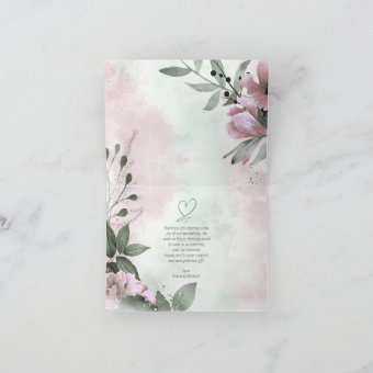 Calligraphy Floral Thank You Mauve ID771 Card | Zazzle
