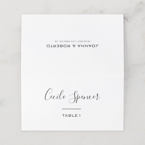 Calligraphy Formal Wedding Place Card | Zazzle