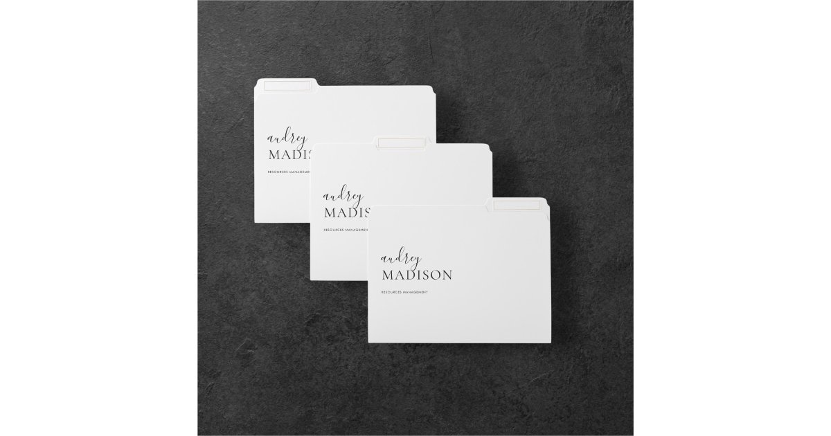 Calligraphy Girly Luxury White File Folder | Zazzle